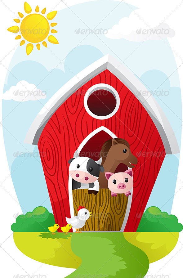 Animals in Barn by artisticco | GraphicRiver