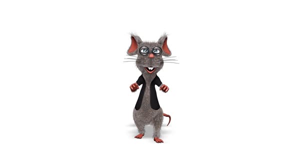 Cartoon 3D Rat Fun Dance Looped on White, Motion Graphics | VideoHive