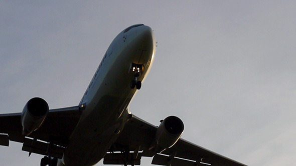 Plane Approaching Runway, Stock Footage | VideoHive