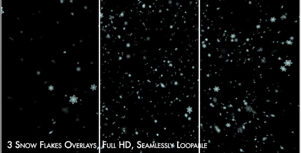 Snow Flakes Overlays Pack, Motion Graphics | VideoHive