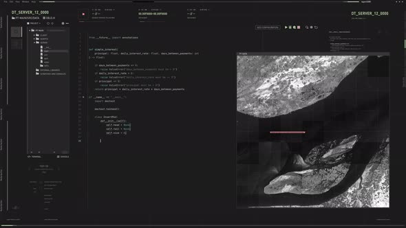 Developer Typing Code To Create Program For Satellite Surveillance Control, Motion Graphics