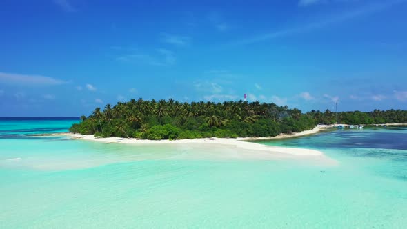 Aerial view travel of exotic coastline beach voyage by blue ocean with ...