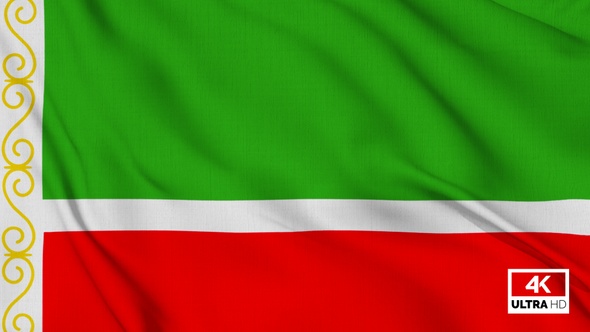 Chechen Repub Lic Flag Waving Slowly Looped, Motion Graphics | VideoHive