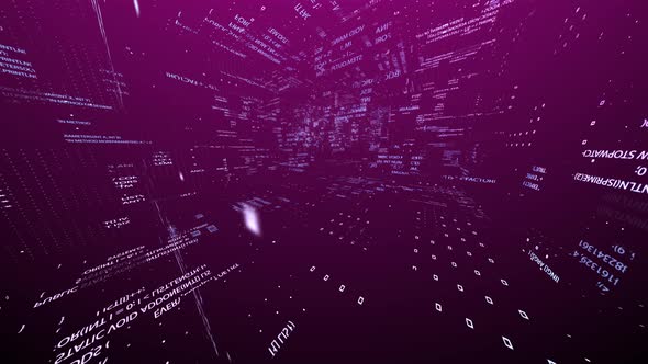 Futuristic Programming Digital Code on a Binary Data Network, Motion ...