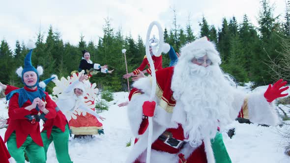 Santa and his helpers dancing, Stock Footage | VideoHive