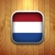 Rounded Square Dutch Flag Icon on Wood Texture., Vectors | GraphicRiver