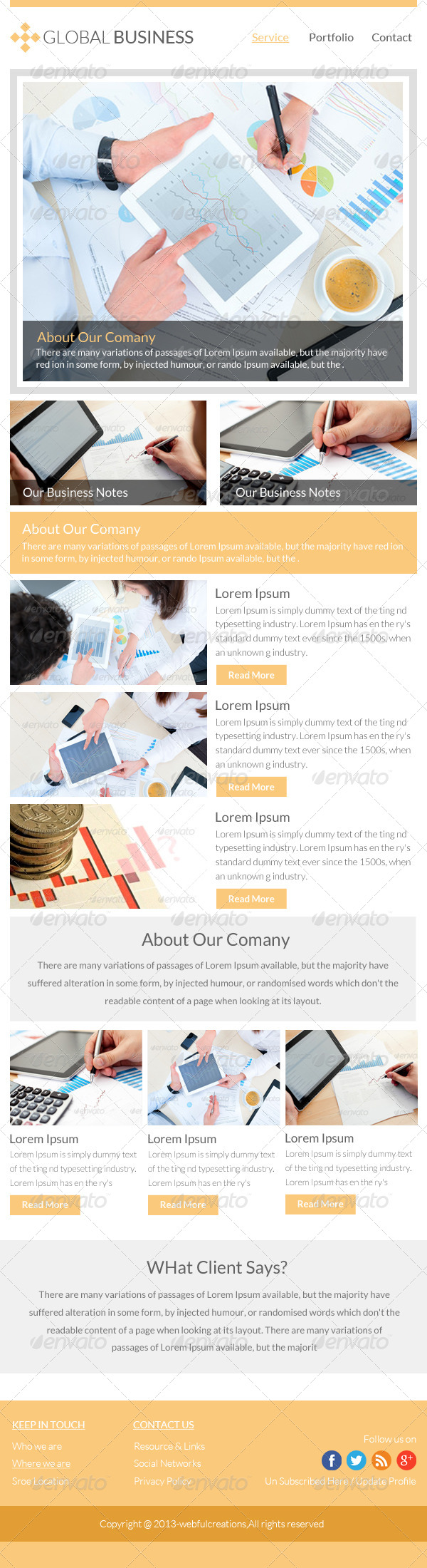 Global Business Email Template, Web Elements | GraphicRiver