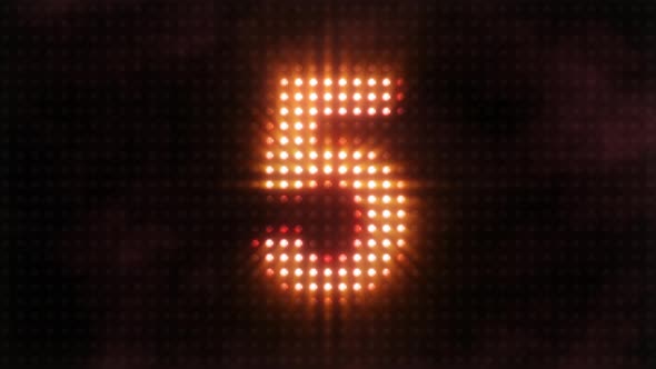 Countdown Lights Counter Floodlight Led Timer From 10 To 0, Motion Graphics
