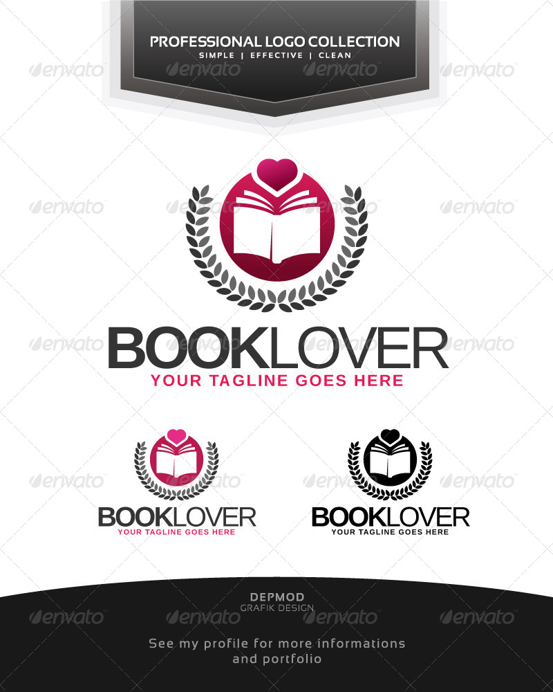Book Lovers V.02 Logo, Logo Templates | GraphicRiver