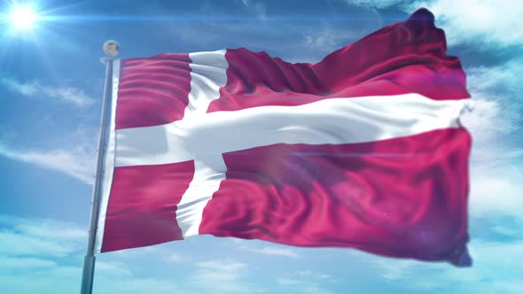 4K 3D Denmark Flag, Motion Graphics | VideoHive
