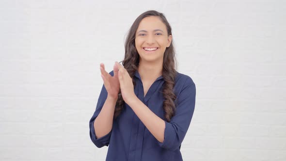 Happy Indian girl clapping, Stock Footage | VideoHive