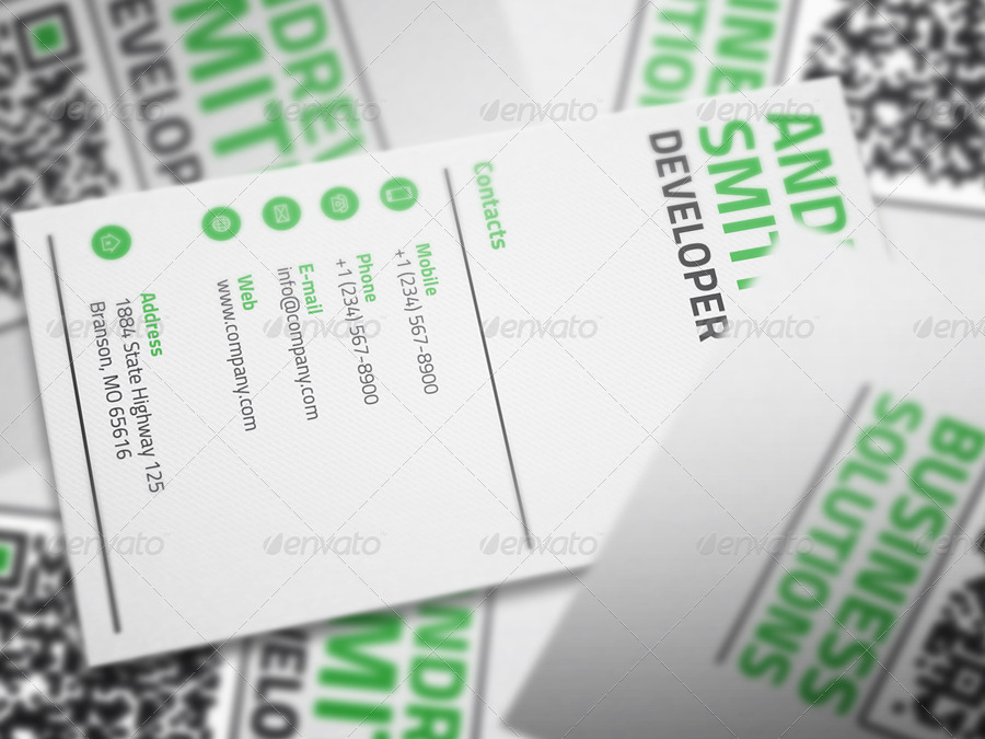 Creative Corporate Business Card with QR Code - 20, Print Templates