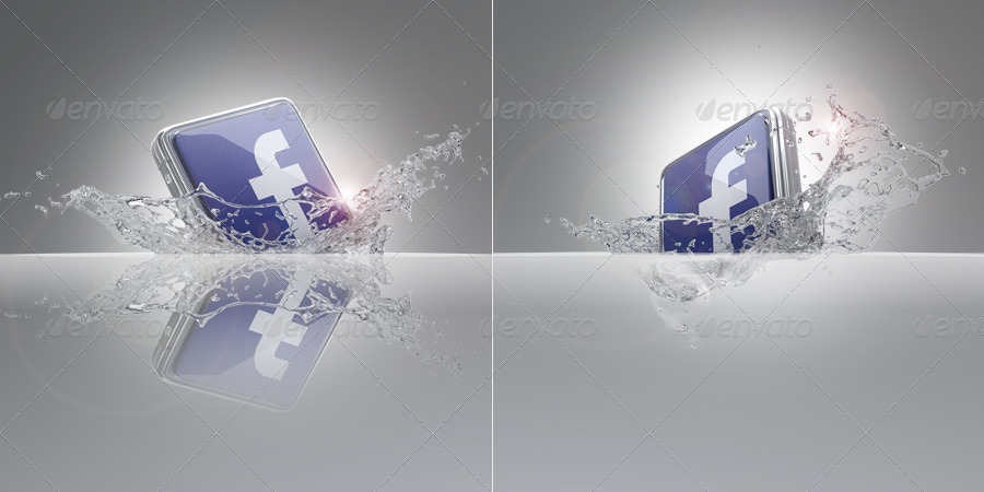 Social and Media Network 3d Icons - Water Splash, Icons | GraphicRiver