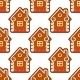Seamless Gingerbread Pattern with People Houses, Vectors | GraphicRiver