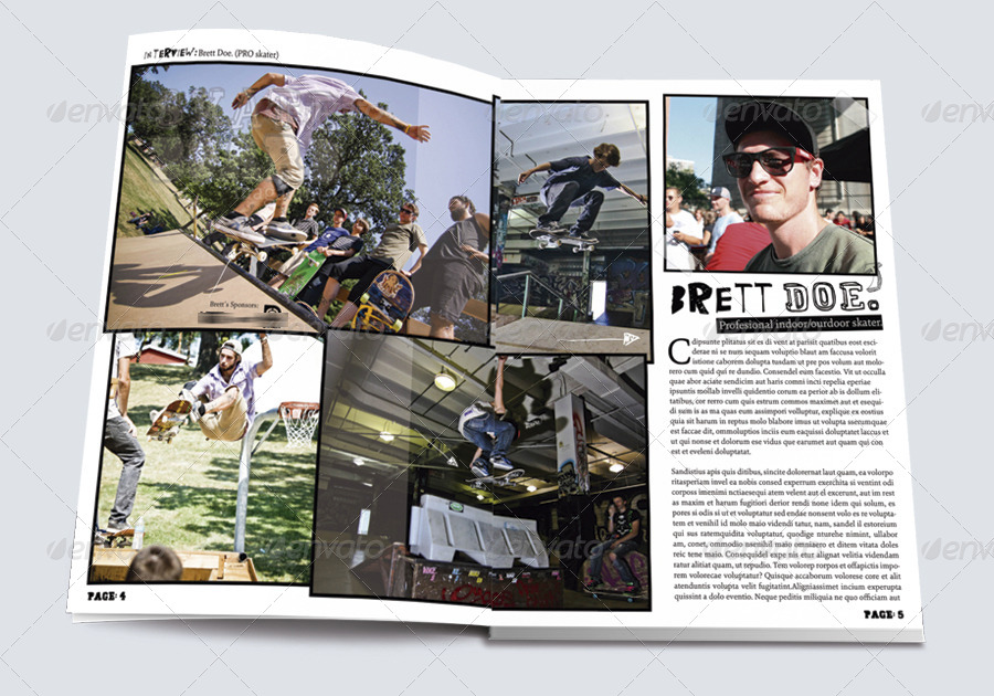 Skateboard Magazine Template, Print Templates | GraphicRiver
