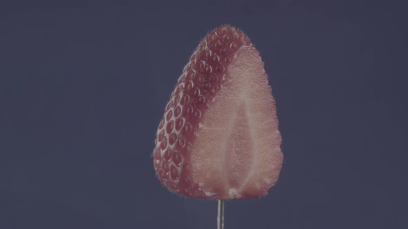 Strawberry Rotating with Loop on Blue Screen for Chroma Key, Stock Footage
