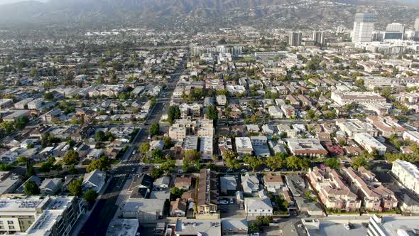 Aerial View of Downtown Glendale, City in Los Angeles , Stock Footage
