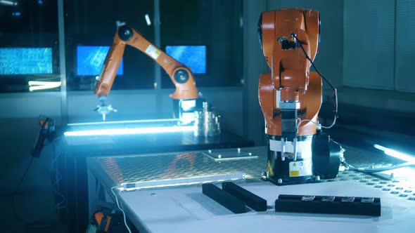 Functioning Robotic Arms in the Science Laboratory, Stock Footage ...