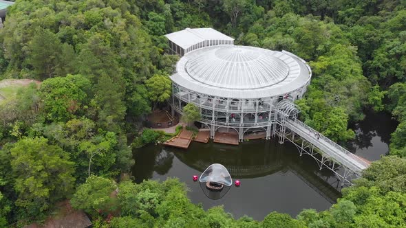 Wire Opera House, Pedreira park (Curitiba, Parana, Brazil) aerial view ...