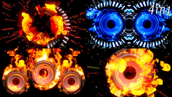 Fire Speaker - VJ Loop Pack (4in1), Motion Graphics | VideoHive