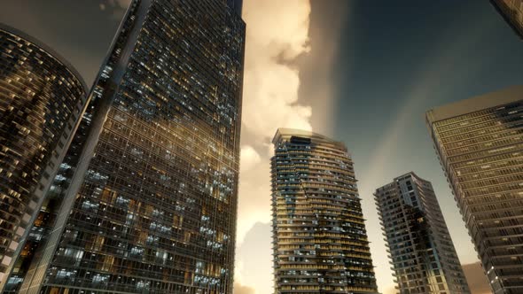 Skyscrapers or Modern Buildings in the City, Motion Graphics | VideoHive