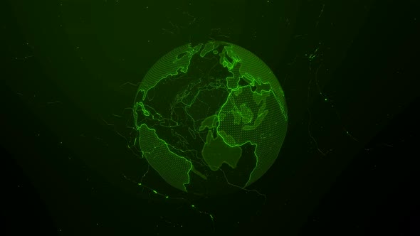 Green Digital Earth Animated, Motion Graphics | VideoHive