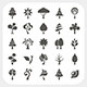 Abstract Tree Icons Set, Vectors | GraphicRiver