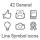 42 General Line Symbol Icons, Icons | GraphicRiver