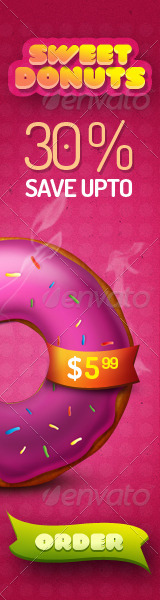 Sweet Donuts Banner Set, Web Elements | GraphicRiver