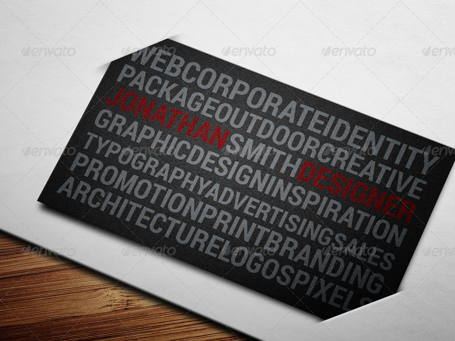 Creative Typography Business Card - 25, Print Templates | GraphicRiver