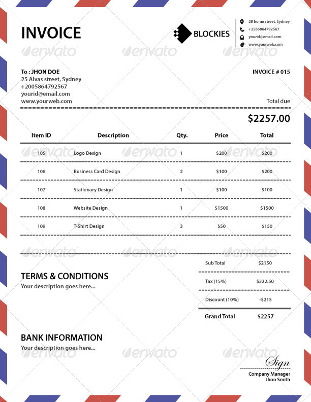 Mail Invoice Template, Print Templates | GraphicRiver