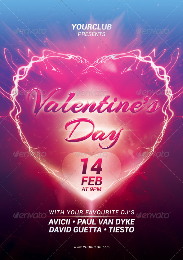 A5 Valentine's Day Party Flyer / Poster 7 in 1, Print Templates ...