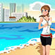 Woman Running on the Beach, Vectors | GraphicRiver