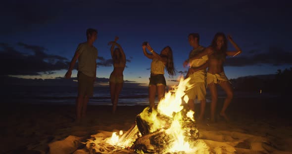Bonfire Beach Party, Stock Footage | VideoHive