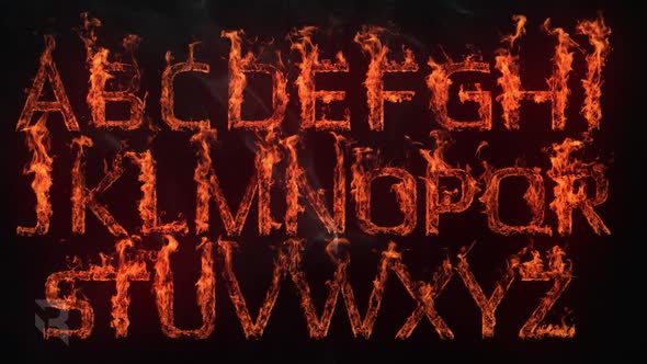 Epic Fire Alphabet Numbers Symbols Pack, Motion Graphics | VideoHive
