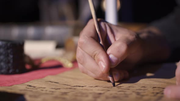 The use of pen and paper in the Middle Ages., Stock Footage | VideoHive