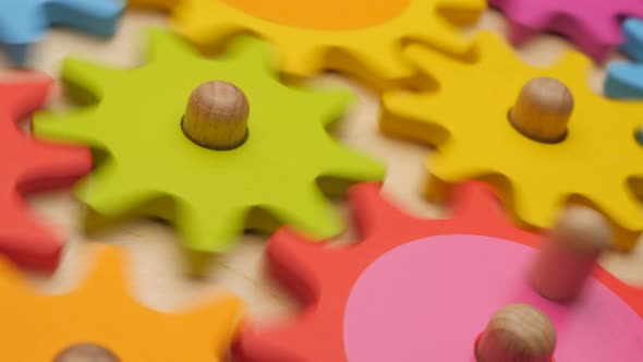 Working for Common Goal, Conceptual. Gears and Cogs in Action. Side Top ...