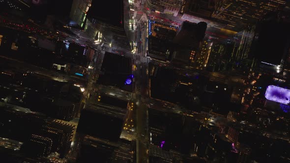 Aerial Birds Eye Overhead Top Down View of Streets and Buildings in ...