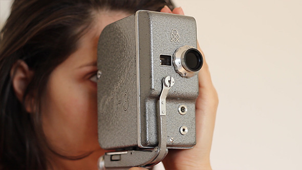 Woman Handles Vintage Camera, Stock Footage | VideoHive