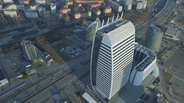 Modern Arcitecture Office Building in Sofia, Bulgaria, Stock Footage