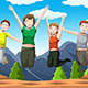 Friends Jumping, Vectors | GraphicRiver