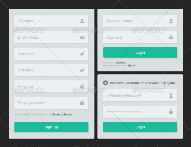 Simple Web Forms, Web Elements | GraphicRiver