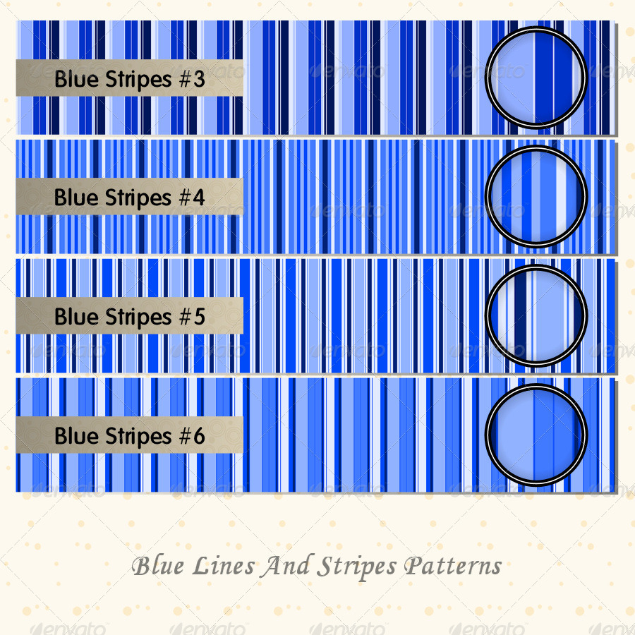 Blue Lines And Stripes Pattern Set, Graphics | GraphicRiver