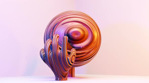 3D abstract sphere animation render. Motion design element. Seamless ...