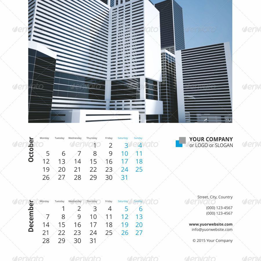 Business Calendar Template 2015 (2014), Print Templates | GraphicRiver