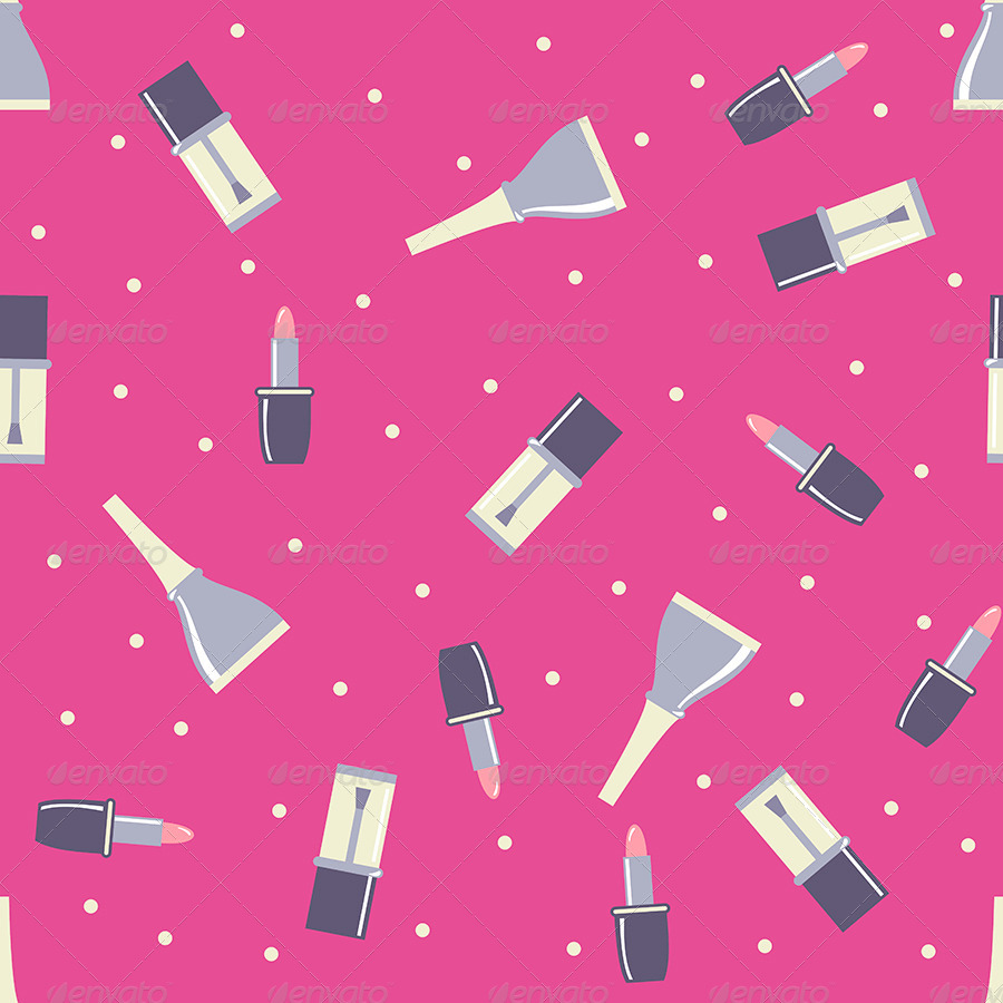 Cosmetics Seamless Pattern by 7romawka7 | GraphicRiver