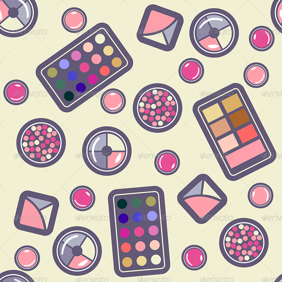 Cosmetics Seamless Pattern by 7romawka7 | GraphicRiver