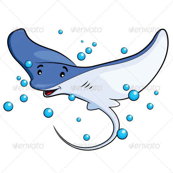 Stingray Cartoon by rubynurbaidi | GraphicRiver