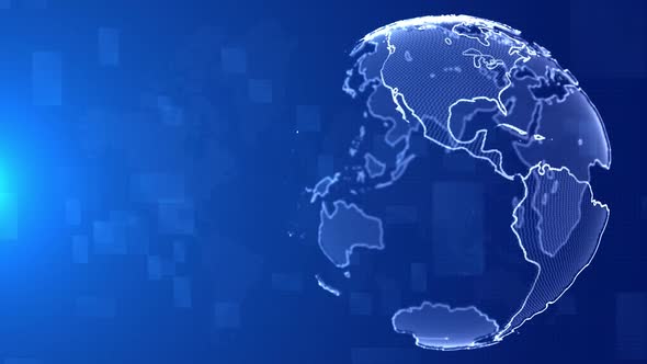 Particle Earth Globe Rotating and glow Light shine Beam With Alpha ...