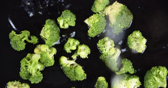 Rain Drops Falling on Fresh Broccoli, Stock Footage | VideoHive